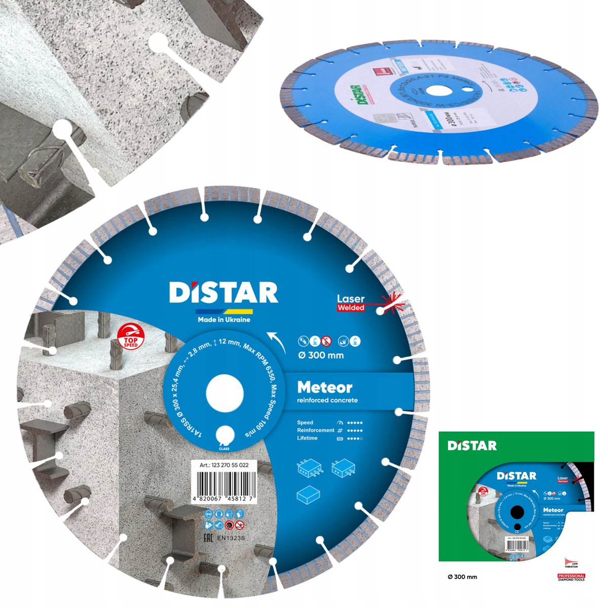 TARCZA DIAMENTOWA DO CIĘCIA BETONU ZBROJONEGO DISTAR METEOR 300mm ...