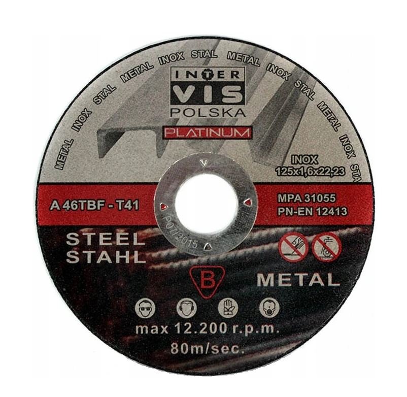 TARCZA DO CIĘCIA METALU INTER-VIS INOX 125x1,0 - Inna marka | Sklep EMPIK.COM