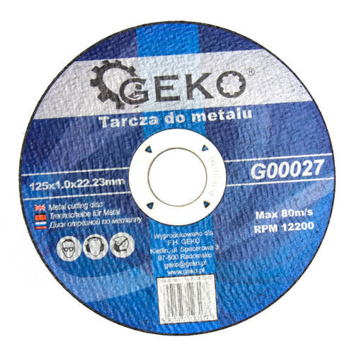Tarcza do metalu 125x1.0 GEKO (25/100/400) - Geko | Sklep EMPIK.COM