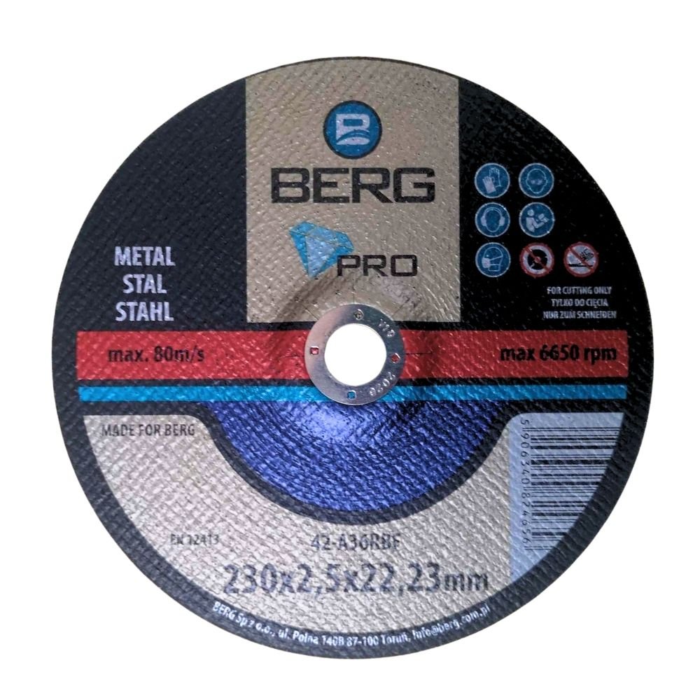 Tarcza do metalu 230x2,5x22 cięcie Pro Berg B409123010 - BERG | Sklep EMPIK.COM