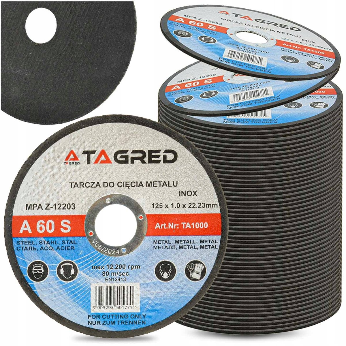 TARCZA TARCZE DO CIĘCIA METALU 125 mm 50 szt ZE STALI NIERDZEWNEJ INOX - Tagred | Sklep EMPIK.COM