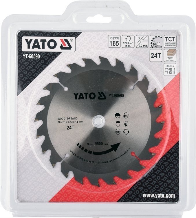 Tarcza Widiowa Do Drewna 165X24Tx16Mm Dla Yt-82810,Yt-82811 Yato Yt ...