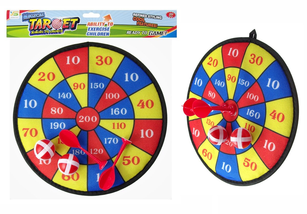 Tarcza z rzutkami piłkami na rzep Dart 460439 gra zręcznościowa Mega ...