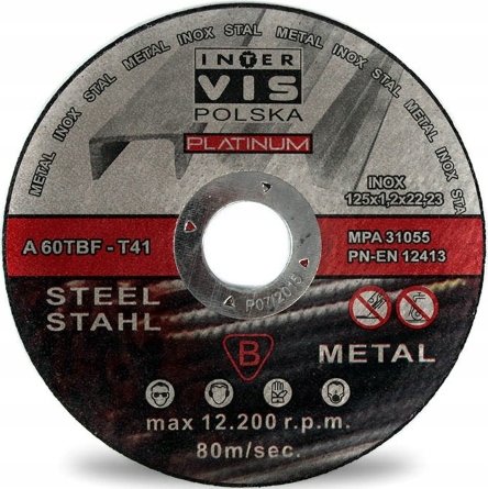 TARCZE TARCZA DO CIĘCIA METALU STALI INOX 125X1,2X22,23 MM INTER VIS - Inter-Vis | Sklep EMPIK.COM