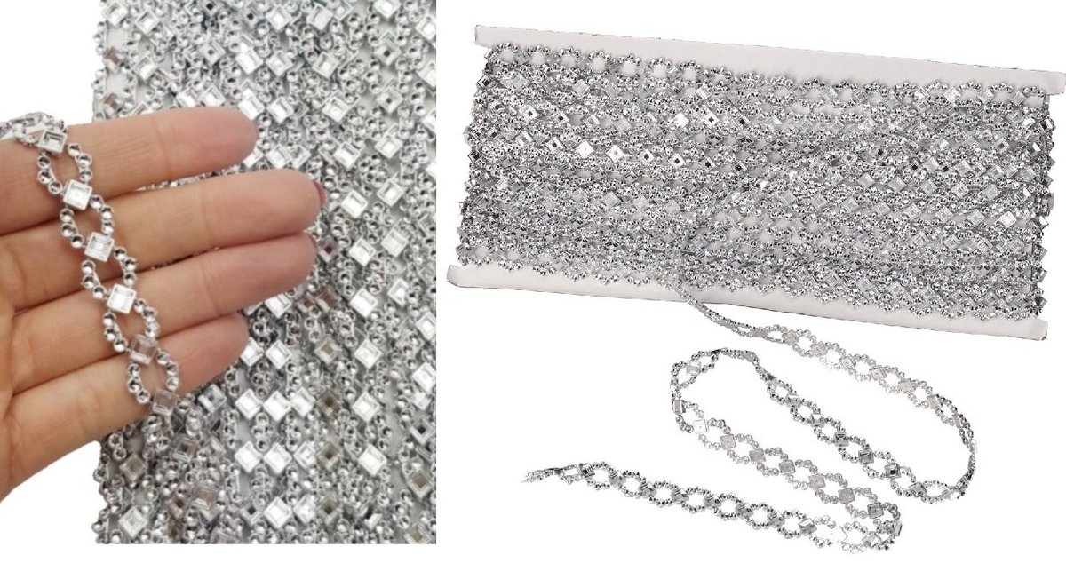 Taśma Cyrkonie Pas Diamentowy Ozdobny 12Mm 10Yard - Deko Art | Sklep ...