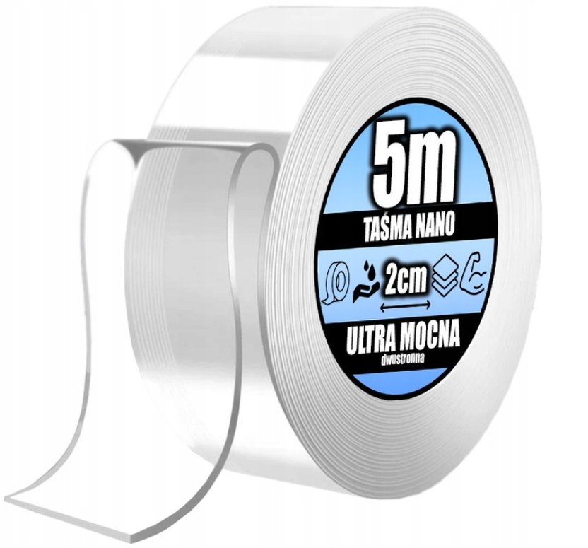 Taśma Dwustronna Wielokrotnego Użytku Nano Grip 5m - SATIS | Sklep ...