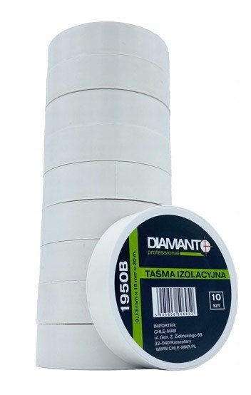 Taśma Izolacyjna PCV BIAŁA 19mm x 20m – Taśma Elektroizolacyjna 10szt ...