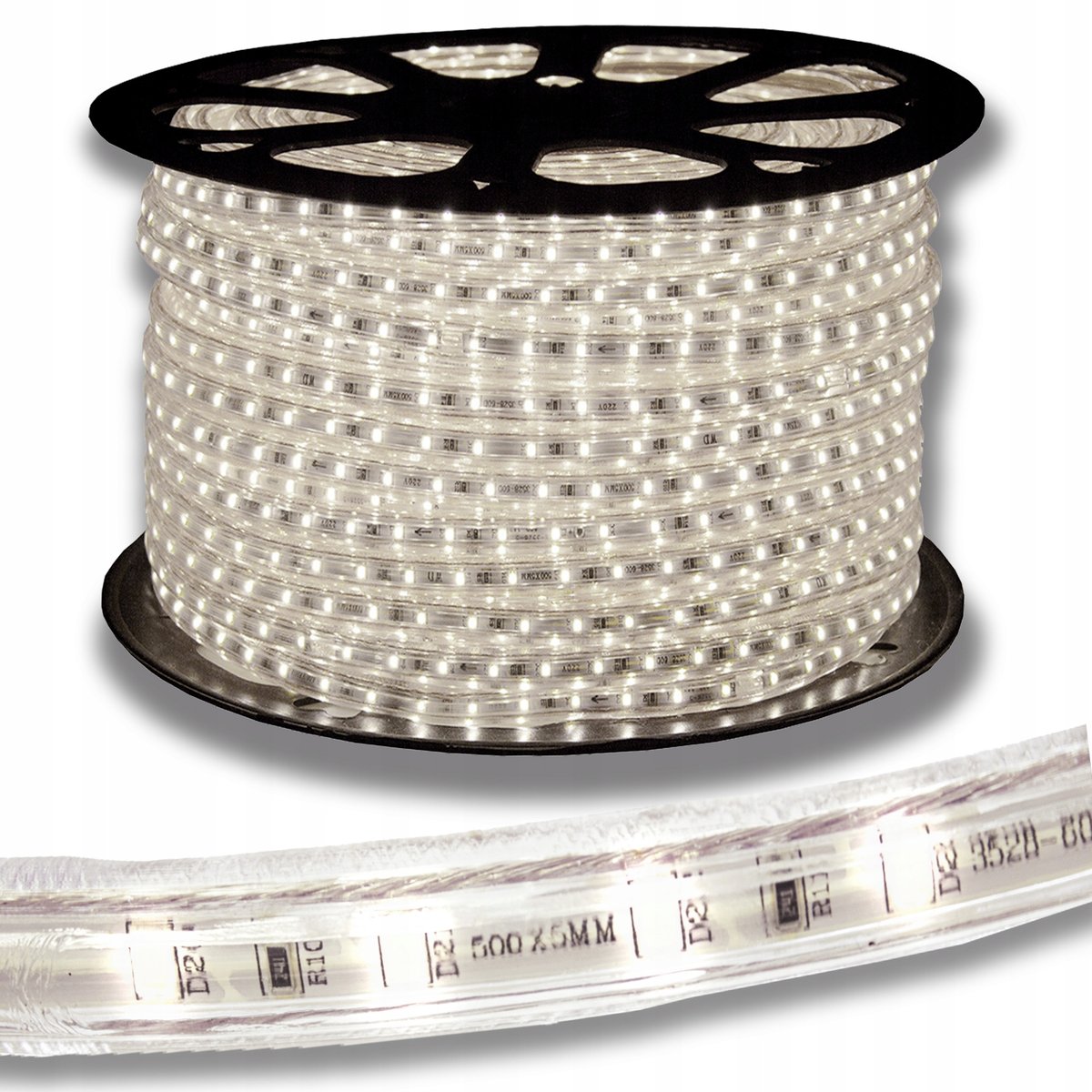 Taśma LED 230V 6W/M Wodoszczelna Zewnętrzna 3 BARWY Jasne Światło 230V ...