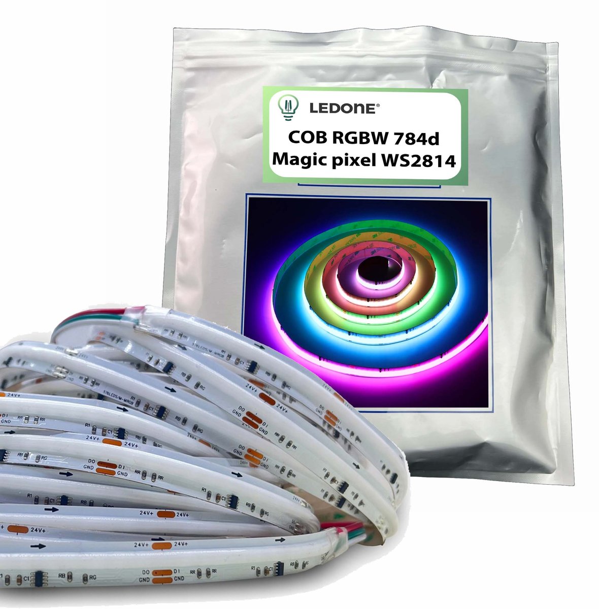 Taśma led COB RGBW + NW 24V 784d Magic Pixel Adresowalna WS2814 cyfrowa 1mb - LED-ONE | Sklep ...