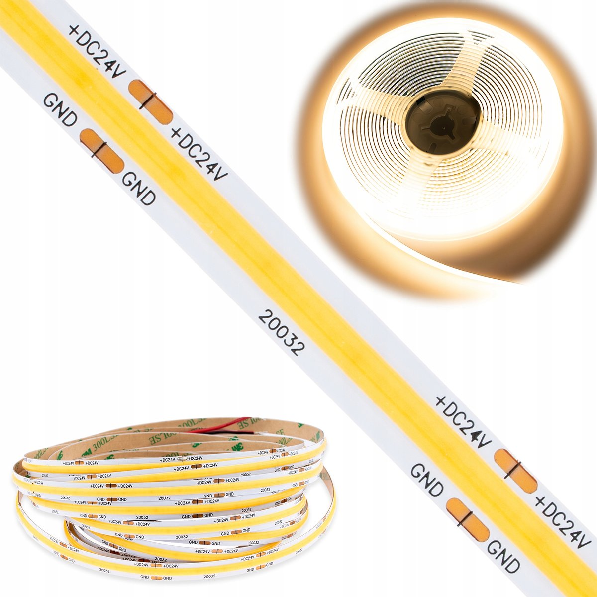 Taśma LED Pasek COB 24V 50W 2560LED Ciepła 8mm 5m - Lumiled | Sklep ...