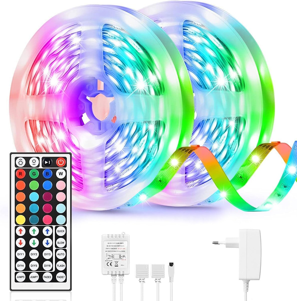 TAŚMA LED RGB 15M 8 TRYBÓW KOLOROWA 5050 SMD 230V DO KUCHNI ŁAZIENKI - Amazon | Sklep EMPIK.COM