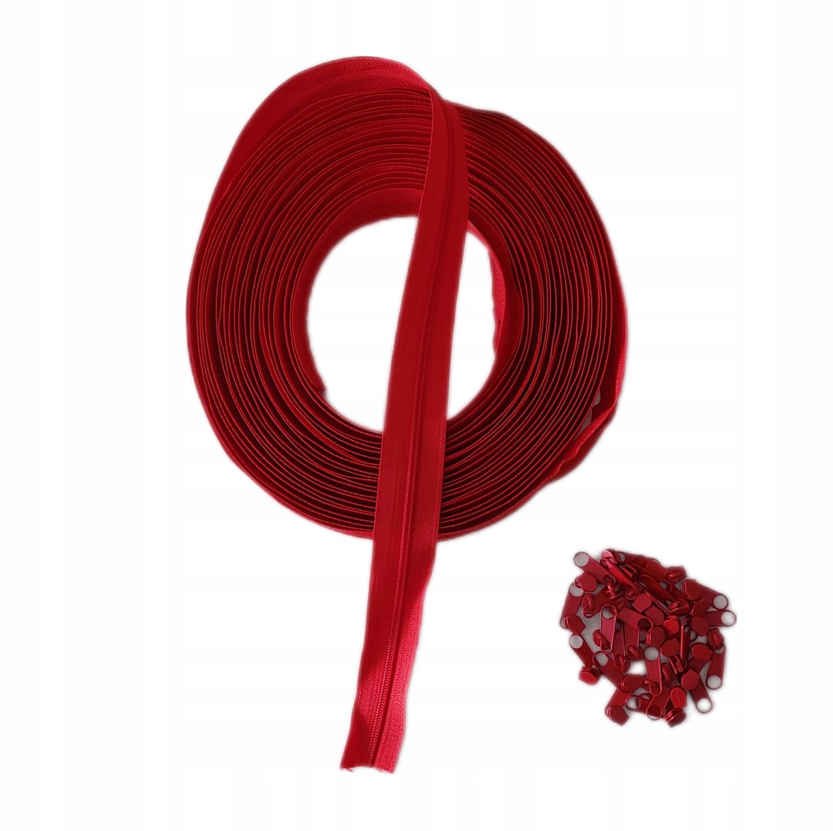 Taśma suwakowa CZERWONA 3mm zamek 10m + 32 suwaki - GMK | Sklep EMPIK.COM