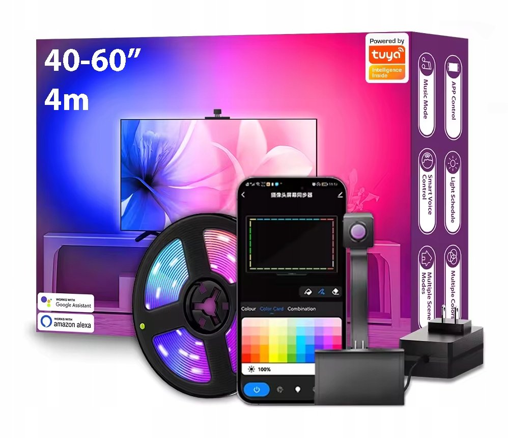 Taśma TV LED RGB IC Ambient Inteligentna synchronizacja ekranu 4m ''40-60'' - LED_RGB | Sklep ...