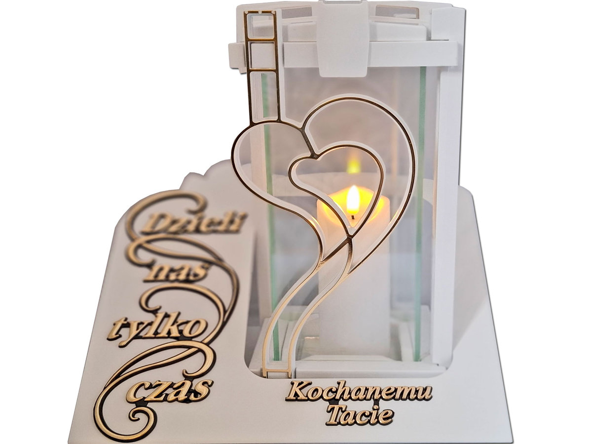 TATA TACIE ZNICZ LAMPION NA GRÓB PLK BIAŁY SKOS SENTENCJA+ŚWIECA ...