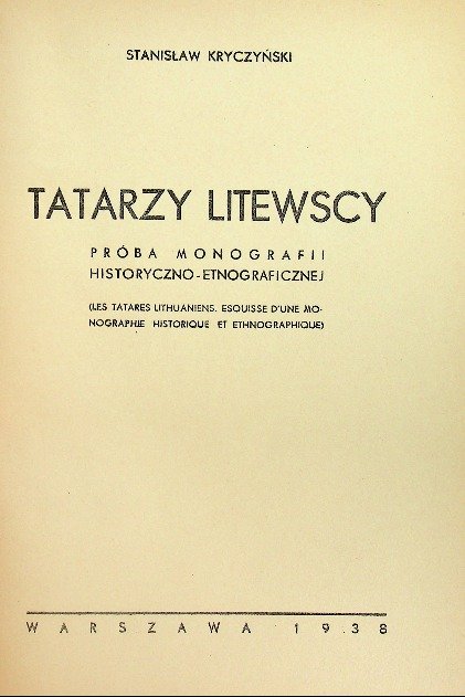 Tatarzy Litewscy 1938 r. - W opisie | Książka w Empik