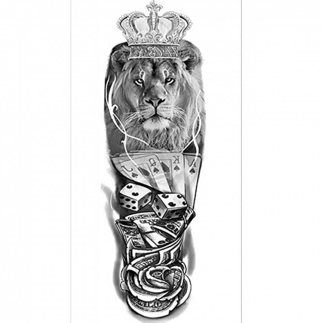 Tatuaż Na Całą Rękę Lew Hazard Król Życia 46 Cm - Inny producent ...