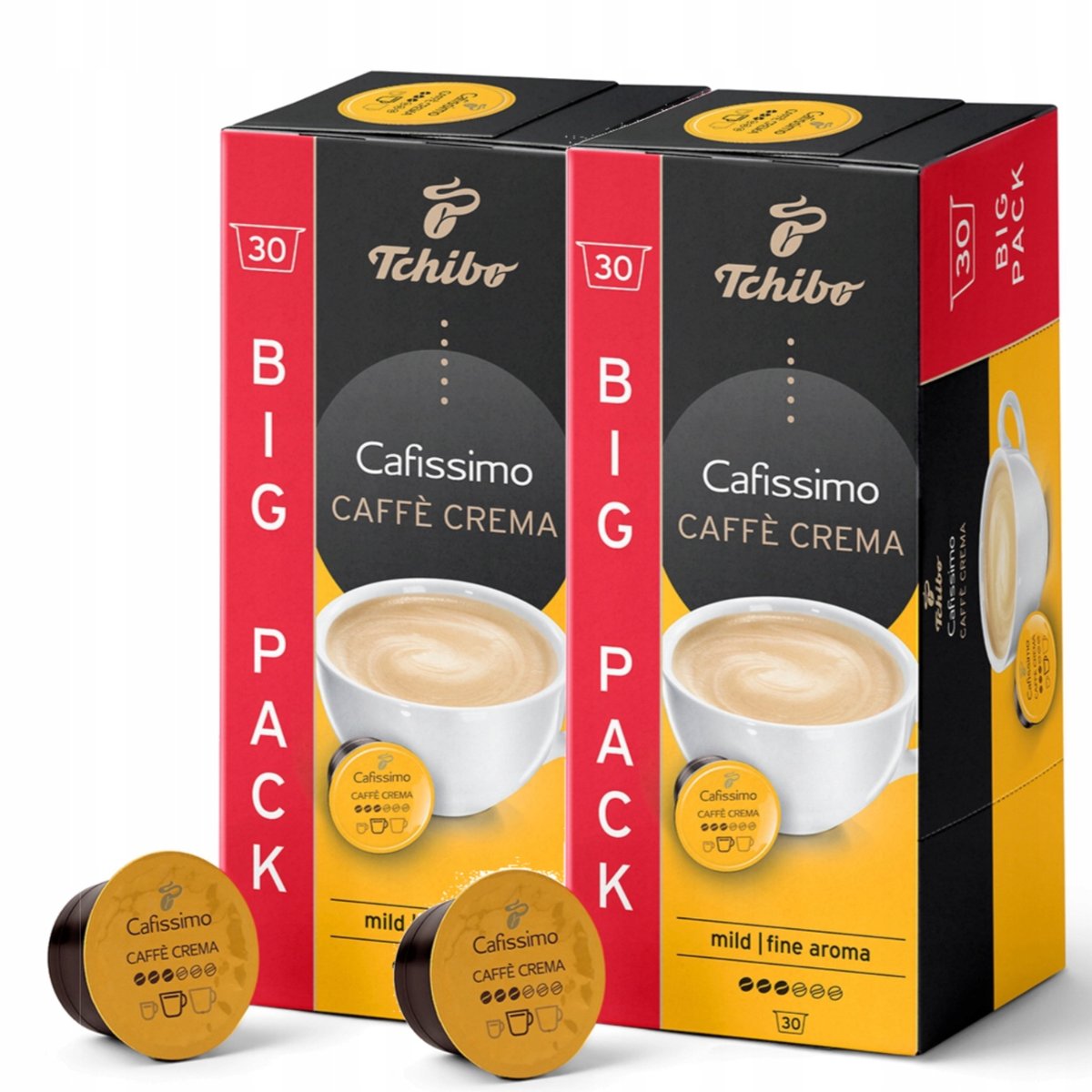 Tchibo Kawa Cafissimo Caffe Crema Fine Aroma 30x2 Kapsułek Zestaw ...