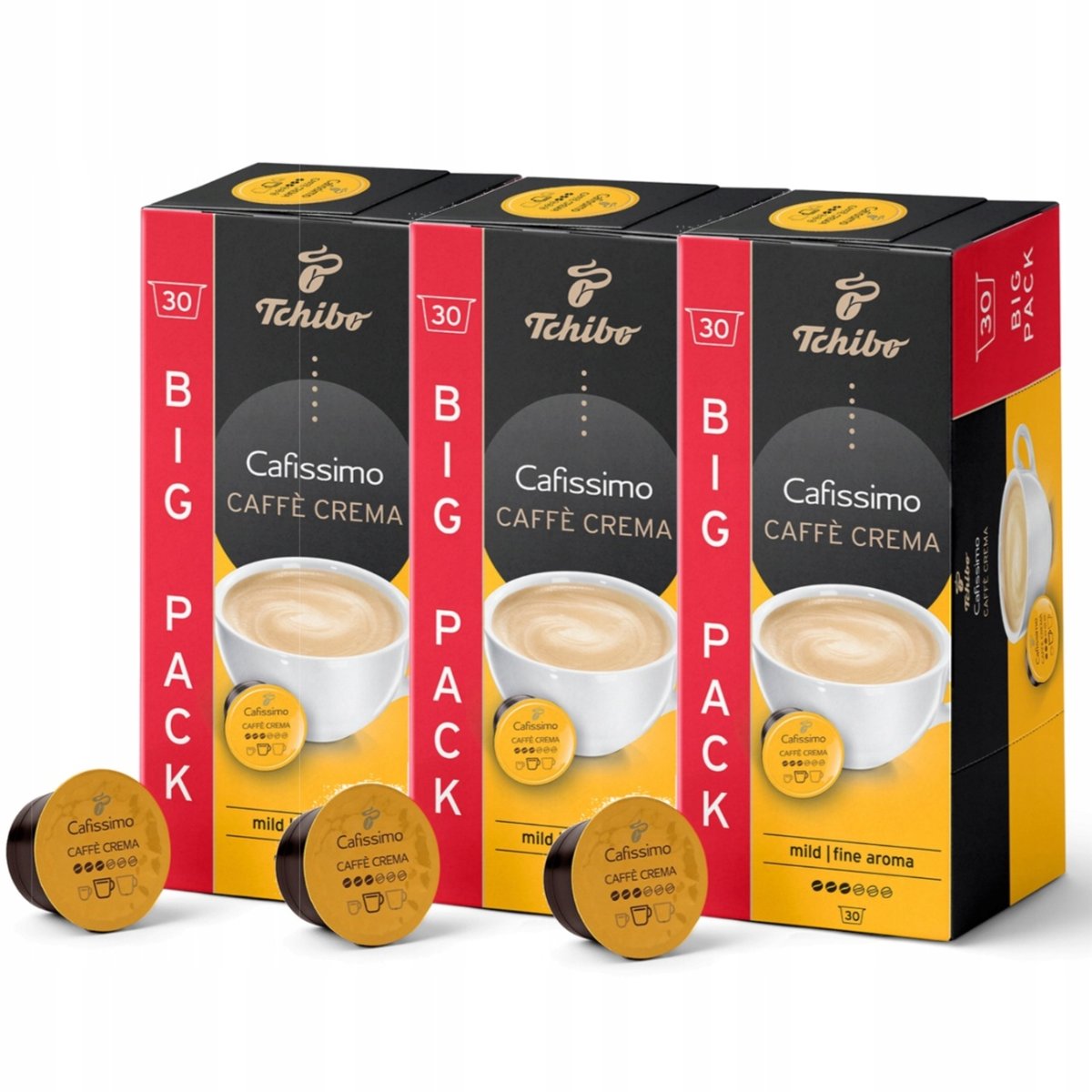 Tchibo Kawa Cafissimo Caffe Crema Fine Aroma 30x3 Kapsułek Zestaw ...