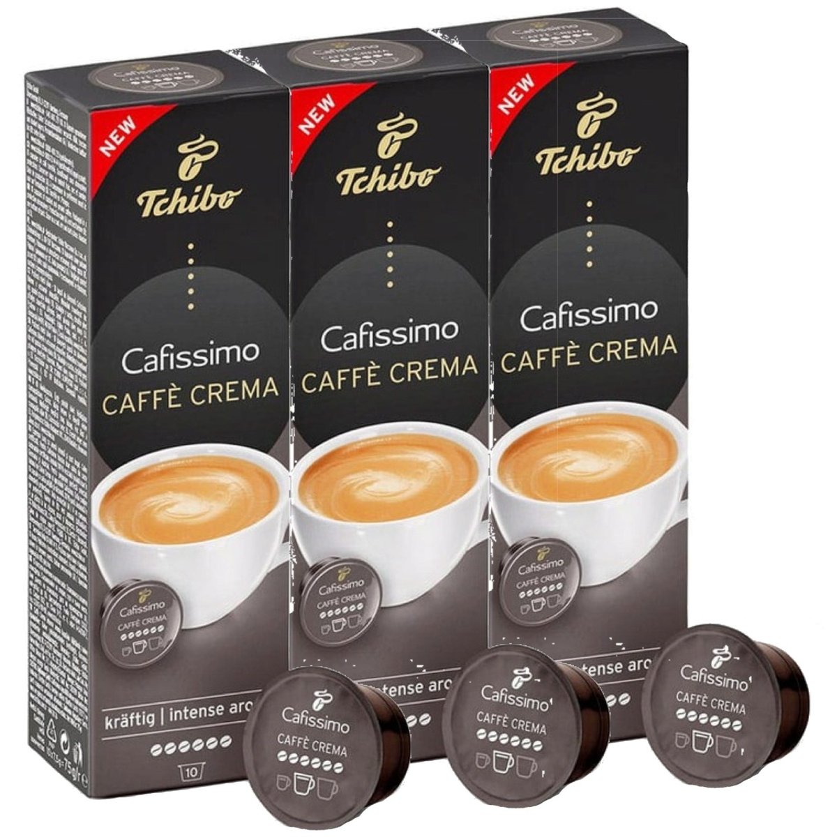 Tchibo Kawa Cafissimo Caffe Crema Kraftig Intense 10x3 Kapsułek Zestaw ...