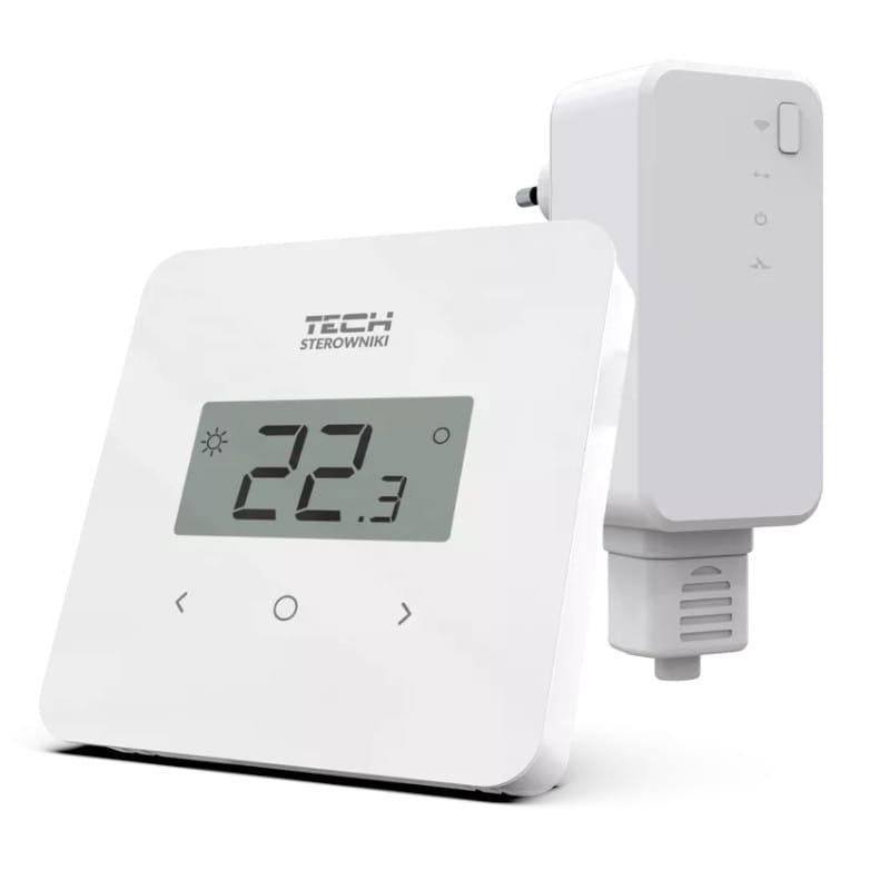 TECH BEZPRZEWODOWY REGULATOR POKOJOWY DWUSTANOWY BIAŁY Z POMIAREM WILGOTNOŚCI T-2.2 (DAWNIEJ ST ...
