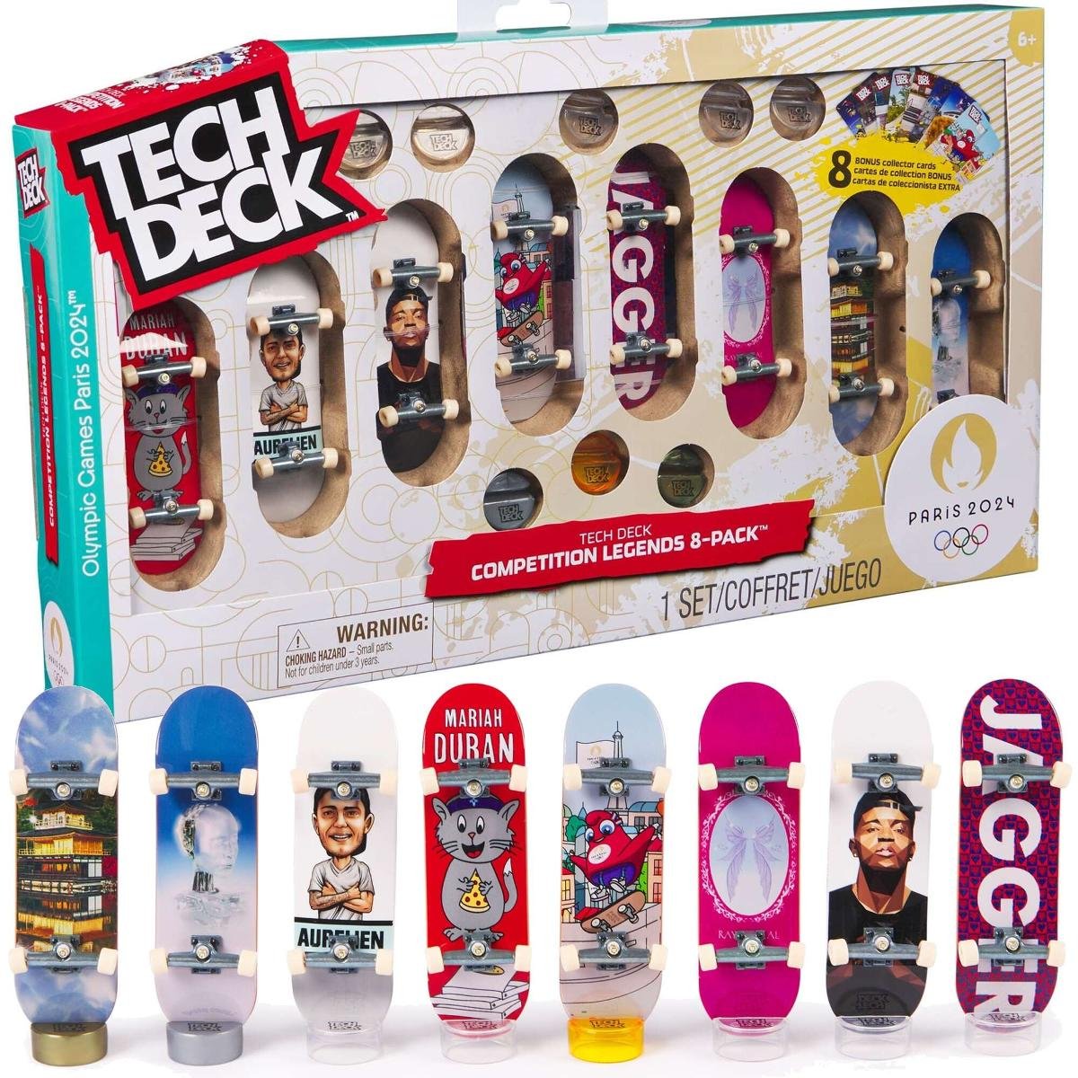 Tech Deck zestaw Competition Legends Paris 2024 8 deskorolek +akcesoria ...