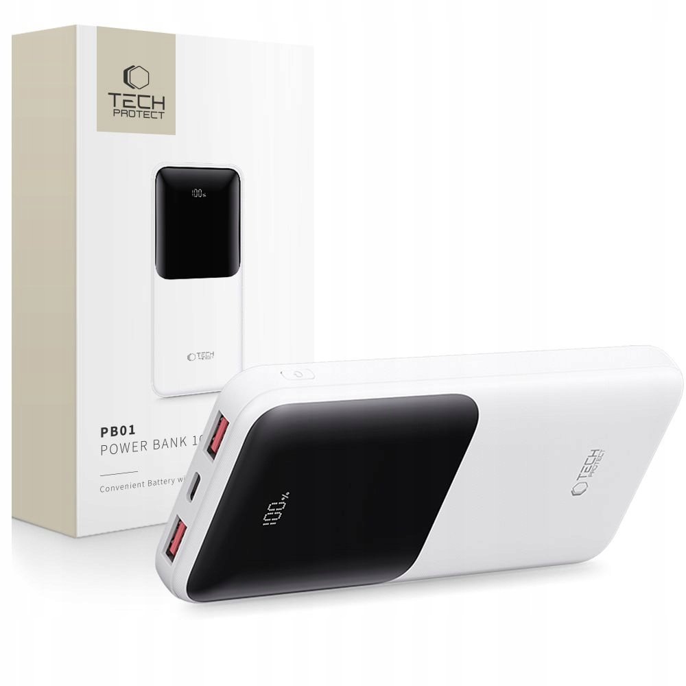 Tech-Protect Pb01 Power Bank 10000Mah 22.5W White - TECH-PROTECT ...
