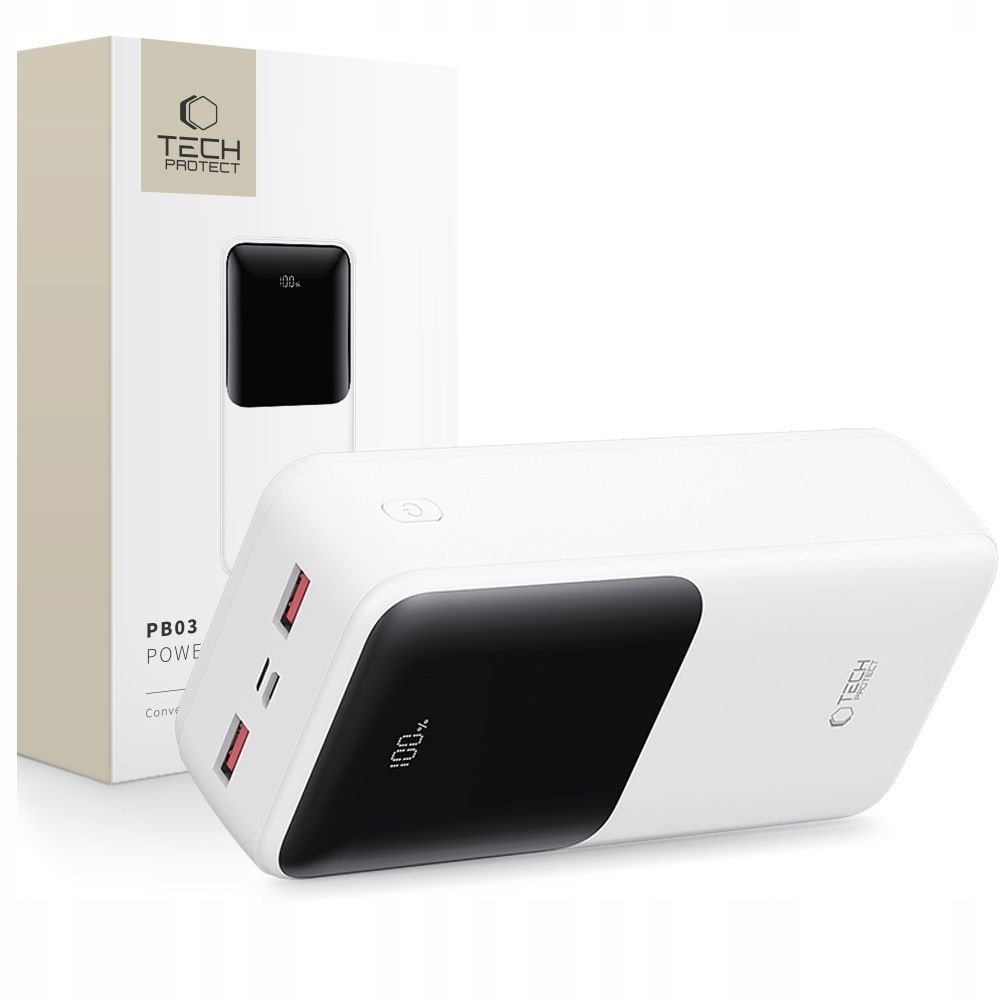 Tech-Protect Pb03 Power Bank 30000Mah 22.5W White - TECH-PROTECT ...
