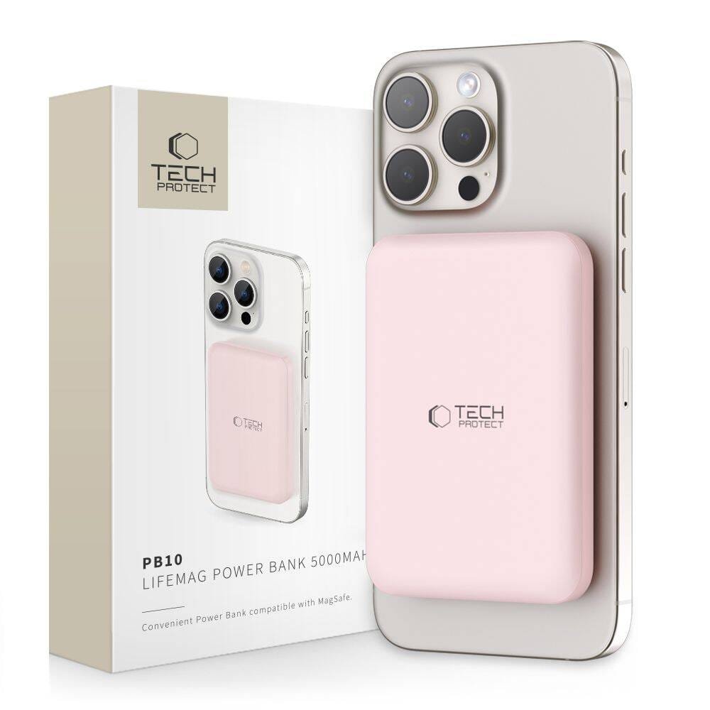 TECH-PROTECT PB10 LIFEMAG MAGSAFE POWER BANK 5000MAH PINK - TECH ...