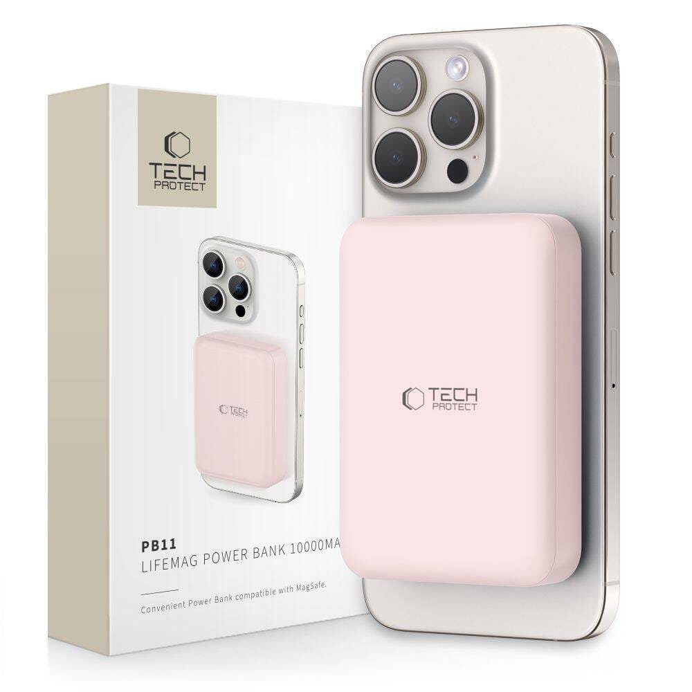 TECH-PROTECT PB11 LIFEMAG MAGSAFE POWER BANK 10000MAH PINK - TECH ...