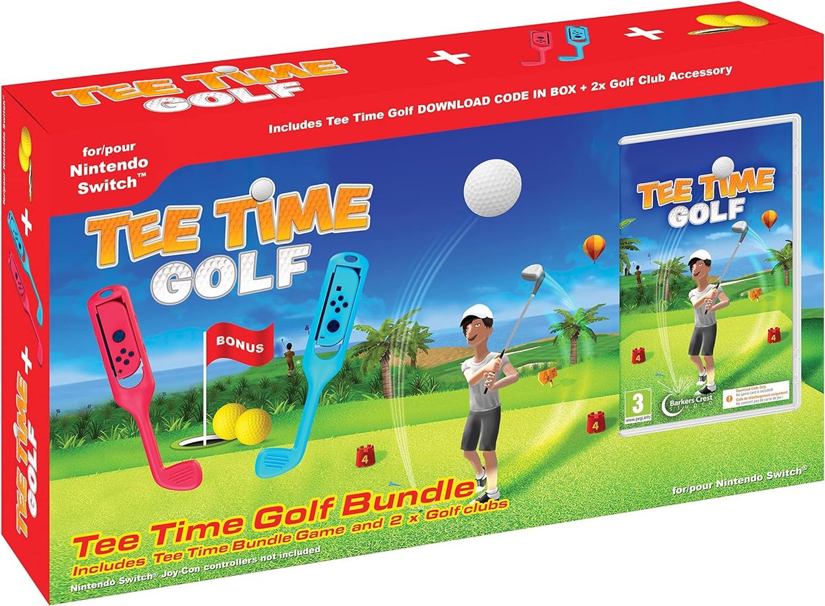 Tee Time Golf Bundle, gra + 2 nakładki na joy-con, Nintendo Switch ...