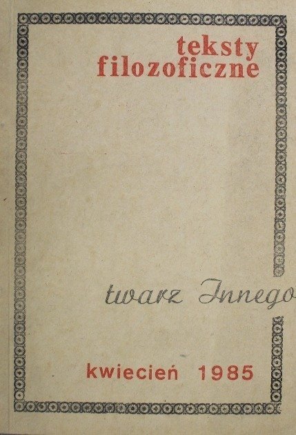 Teksty filozoficzne Twarz Innego - Baran Bogdan | Książka w Empik