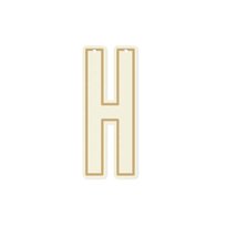 Tekturkowa litera h, prosta, 5 szt. - P13 | Przyjęcia i okazje w ...