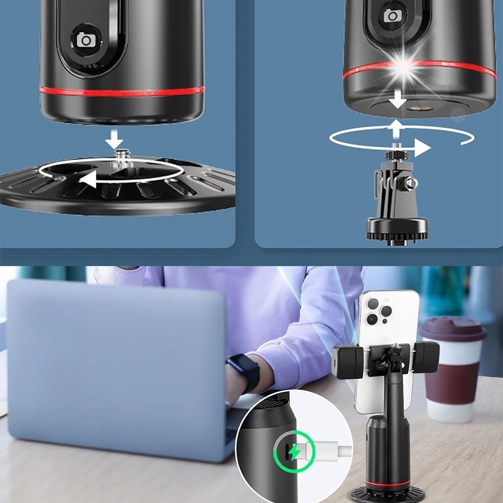 TELEFON STABILIZATOR GIMBALA PANORAMICZNE AUTOMATYCZNE ŚLEDZENIE TWARZY ...