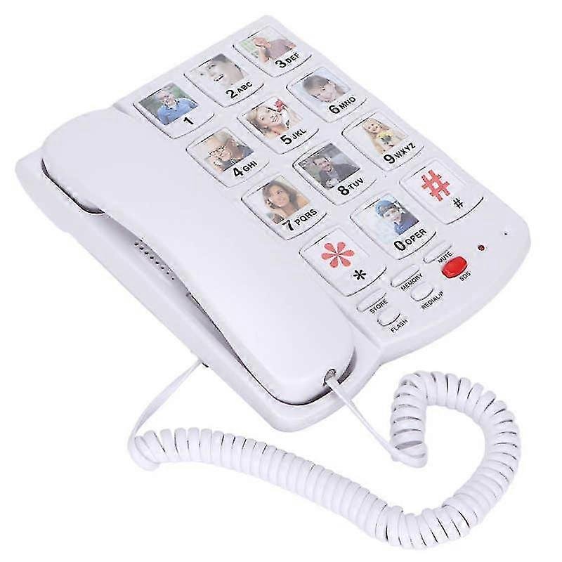 Telefon stacjonarny z dużymi przyciskami, stacjonarny, z funkcją ...