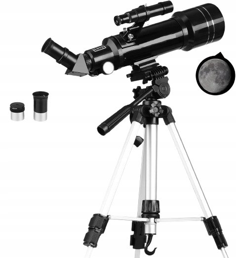 TELESKOP ASTRONOMICZNY 70/400 MM SKŁADANY CZARNY MODEL 40070 - Inny ...