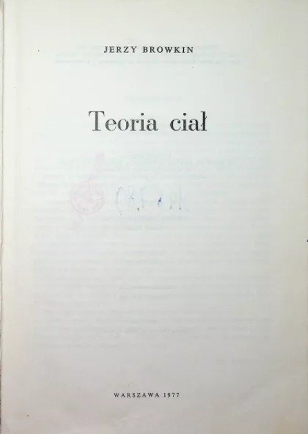 Teoria ciał - Browkin Jerzy | Książka w Empik