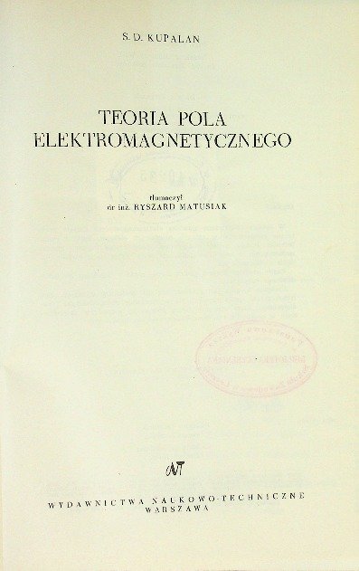 Teoria pola elektromagnetycznego - W opisie | Książka w Empik