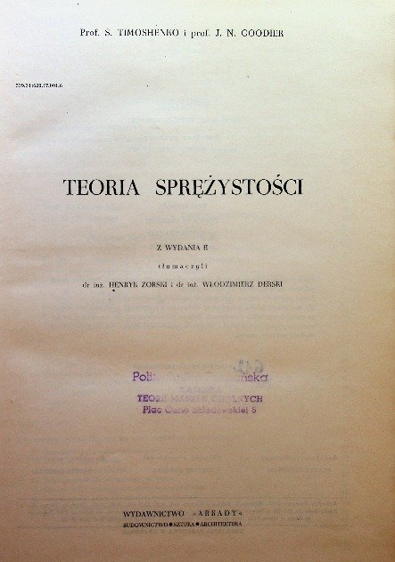 Teoria sprężystości - W opisie | Książka w Empik