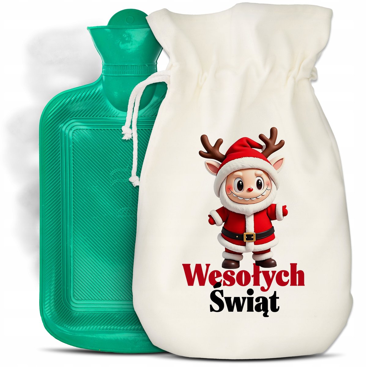 Termofor Zielony W Pokrowcu ŚWIETA Prezent Na Święta Mikołajki Wzory ...