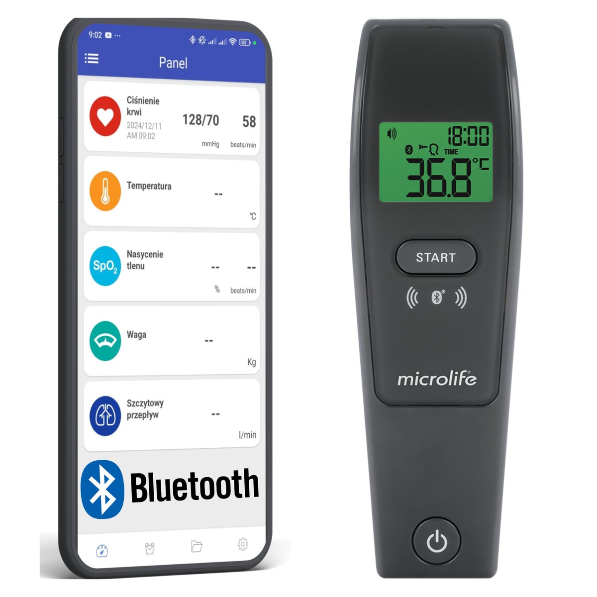 TERMOMETR MICROLIFE NC 150 BT BEZDOTYKOWY BEZKONTAKTOWY + ETUI ...