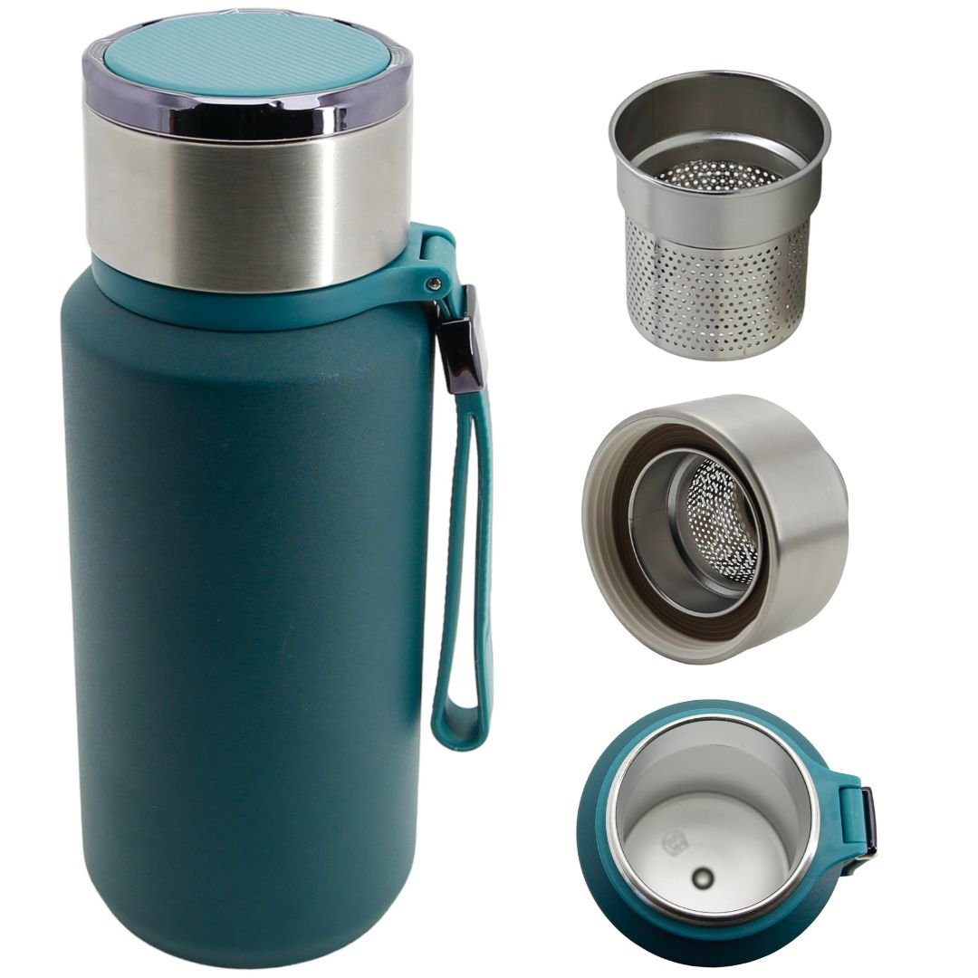 TERMOS KUBEK TERMICZNY PODRÓŻNY STALOWY 650 ml DO KAWY HERBATY WODY +SITKO - Sokomedica | Sklep ...