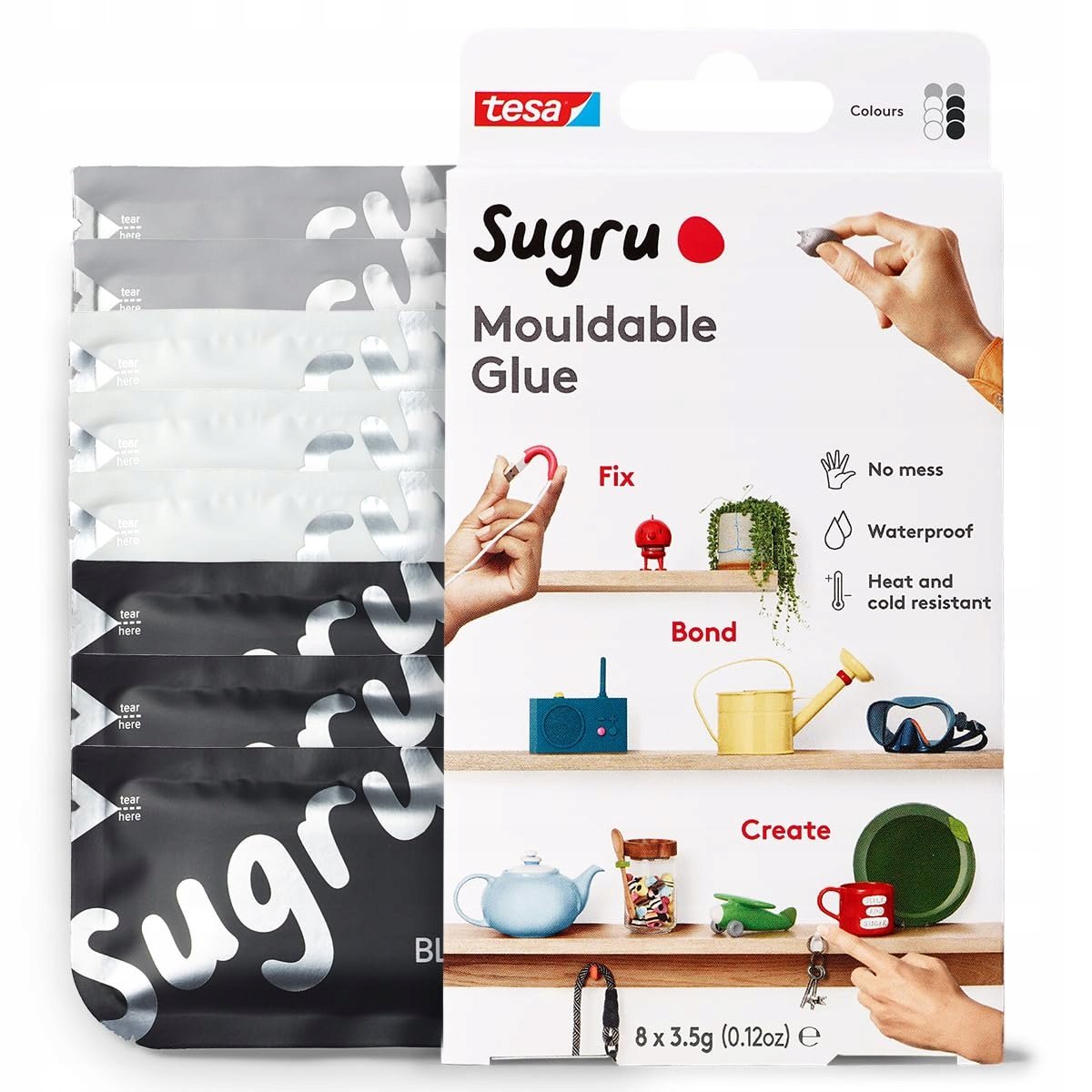 Tesa Sugru uniwersalny klej formowalny - masa klejąca mix kolor 8 x 3 ...