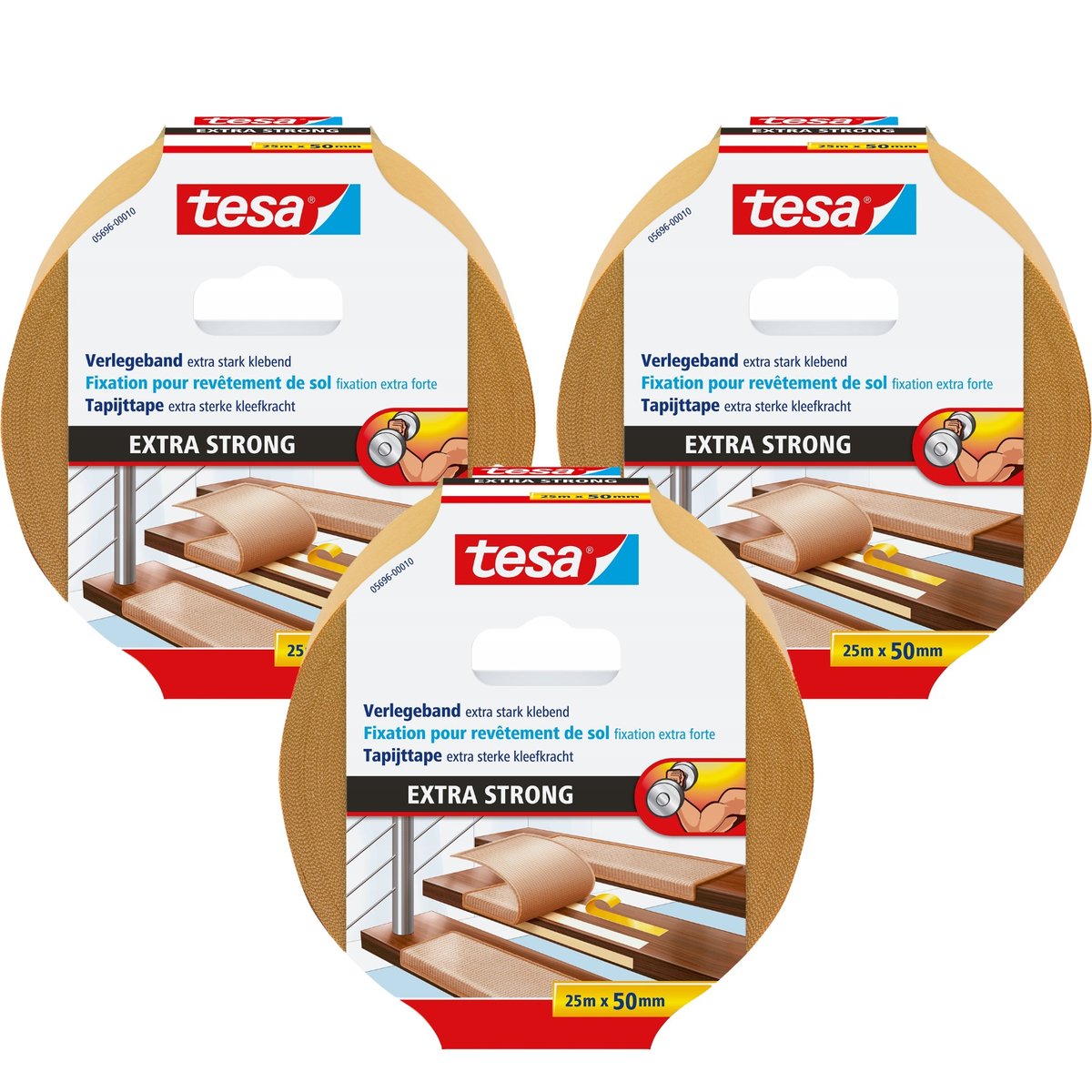 TESA Taśma Dwustronna Extra Strong 25m x 50mm Do Wykładzin Dywanowych ...