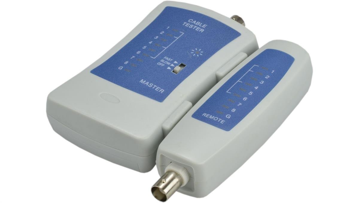 Tester kabli sieciowych lan rj45 + bnc z diodami led niebieski - NEKU ...