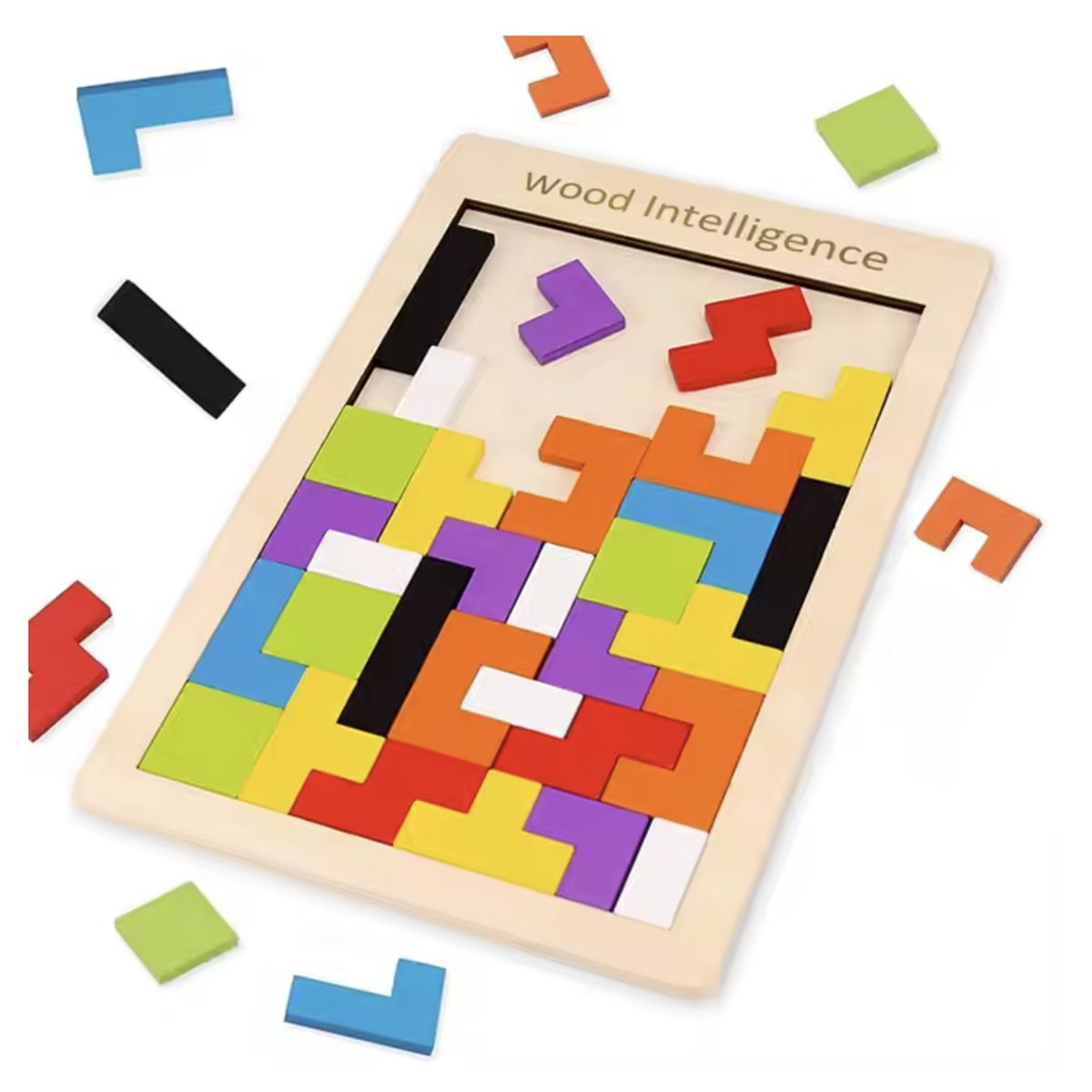 Tetris Układanka Puzzle Drewniane Klocki Montessori Gra Zabawka ...