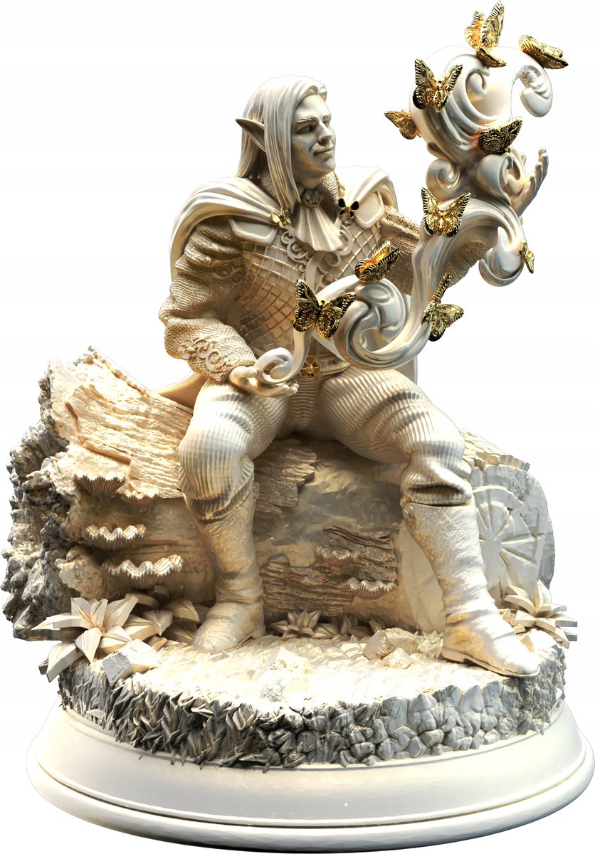 Tharador - Elf czarodziej mag Figurka 12k + Podstawa do DND D&D druk 3D RPG - Iron Shield ...