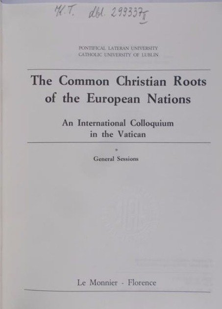 The Common Christian Roots of the European Nations - Opracowanie ...