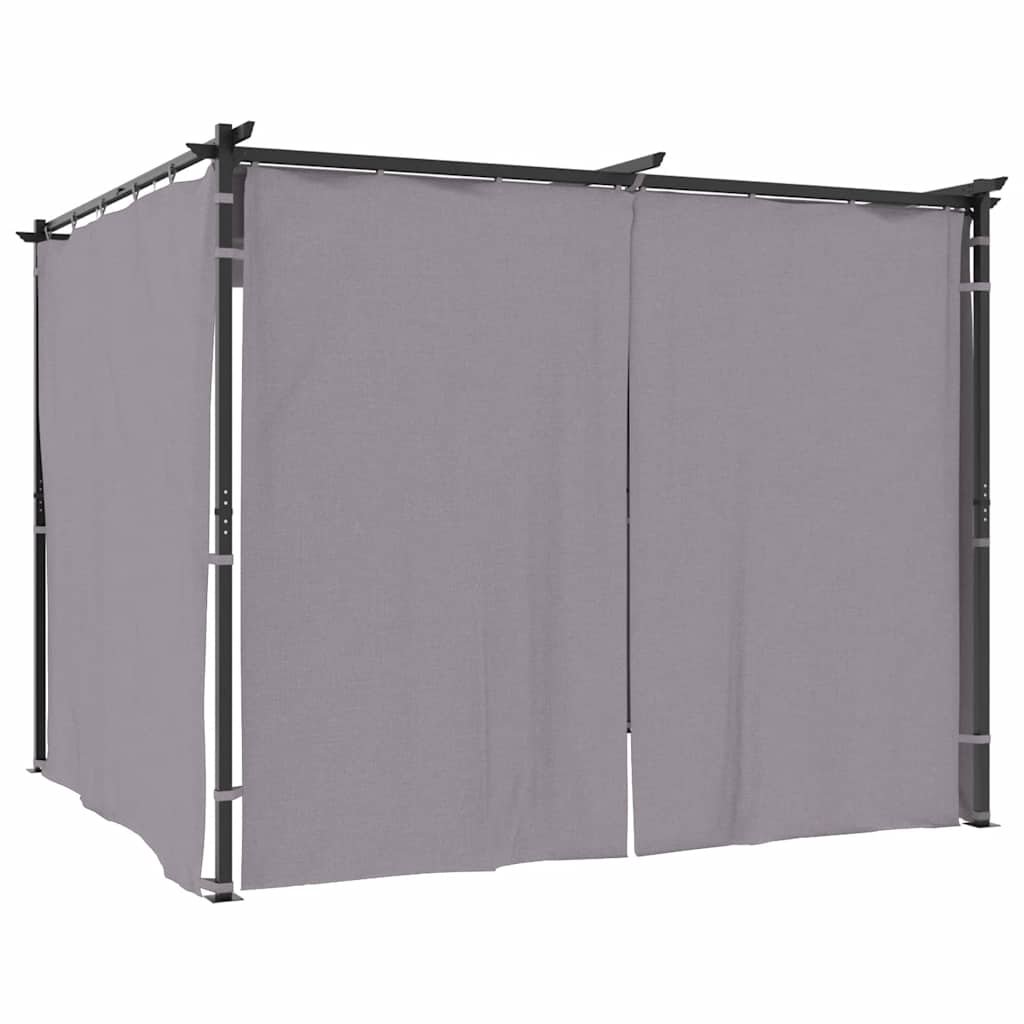 The Living Store Altana ogrodowa z zasłonami - 3 x 3 m - antracytowa ...