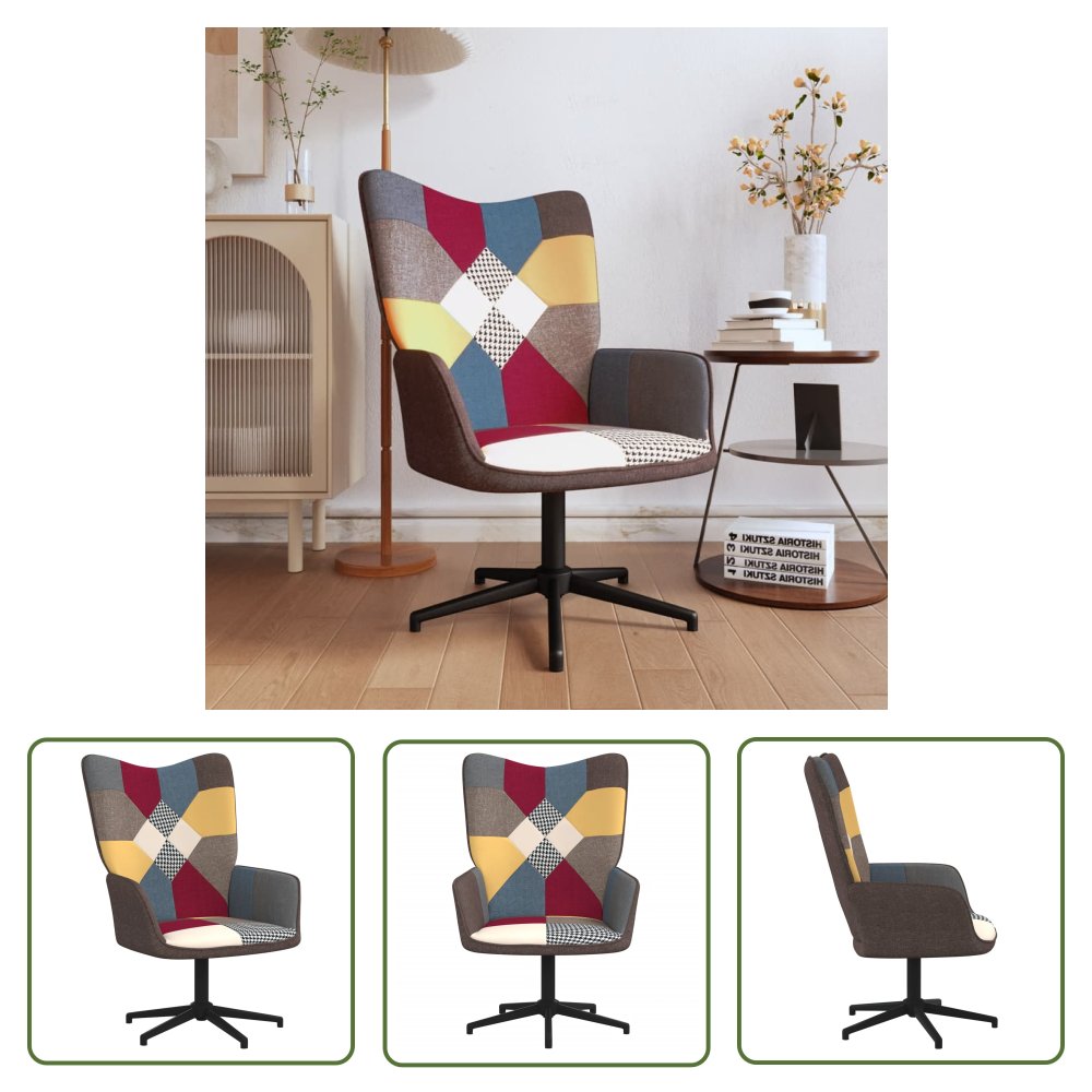 The Living Store Fotel - patchwork - obity tkaniną - Fotel Wypoczynkowy ...