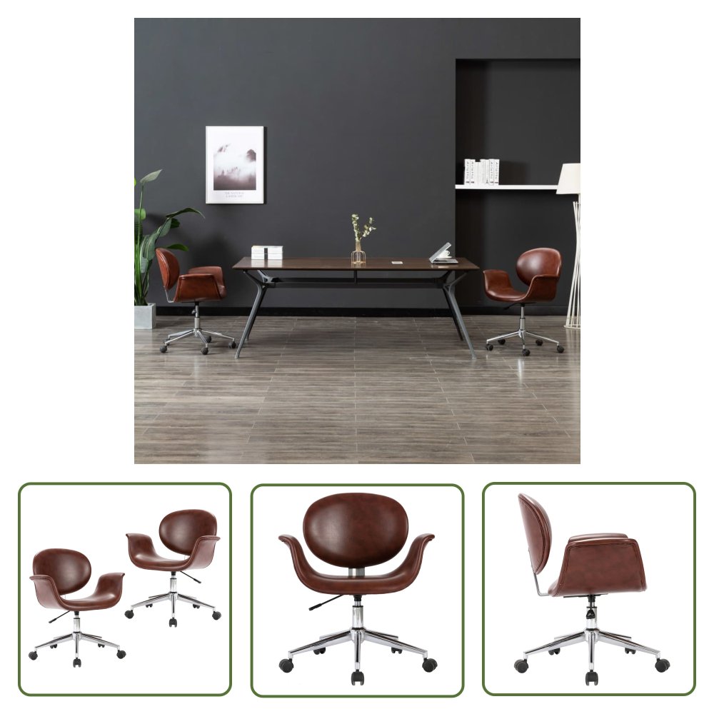 The Living Store Obrotowe krzesła stołowe - 2 szt. - brązowe - obite ...